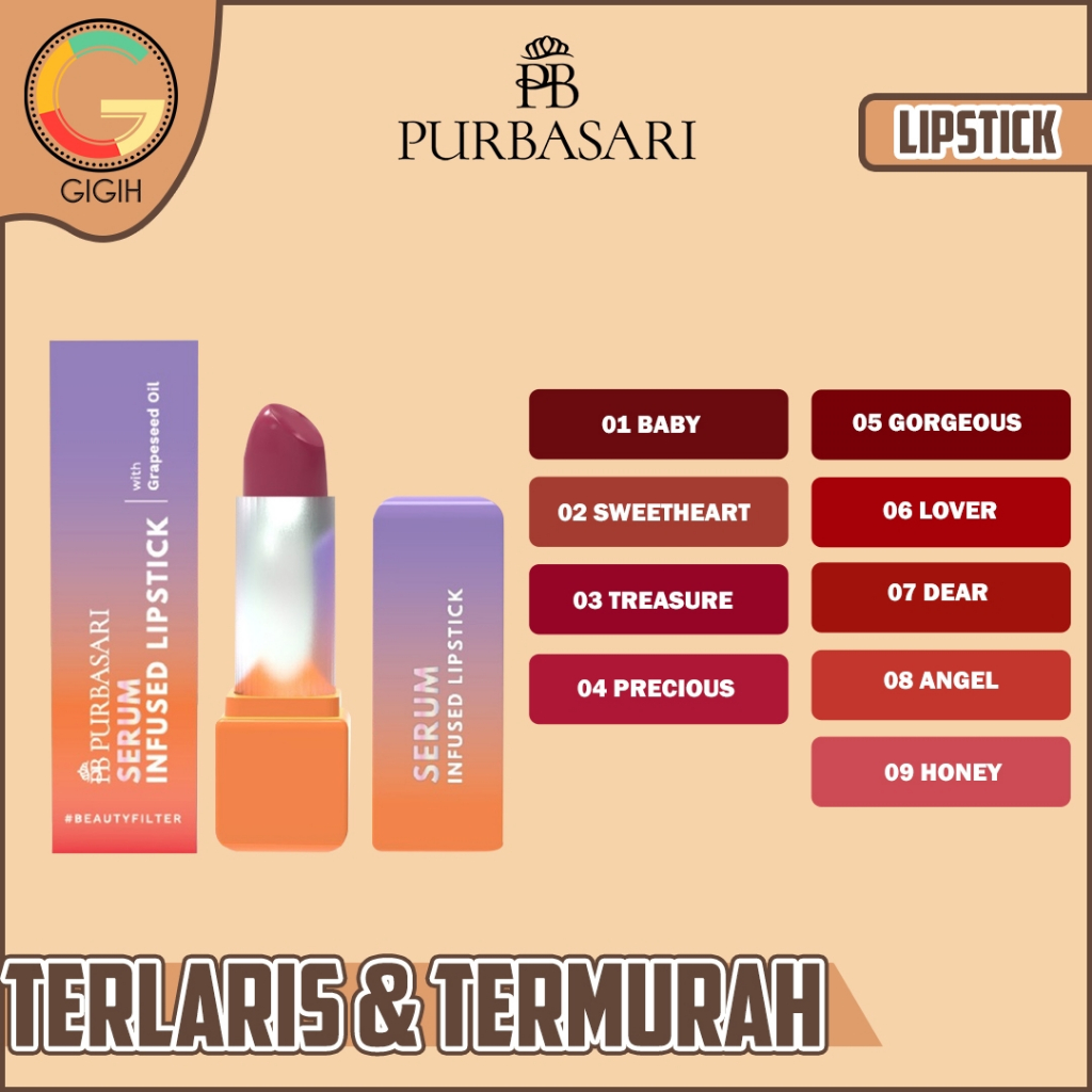 Jual PURBASARI INFUSED SERUM LIPSTICK WITH GRAPESEED OIL ( READY ALL ...