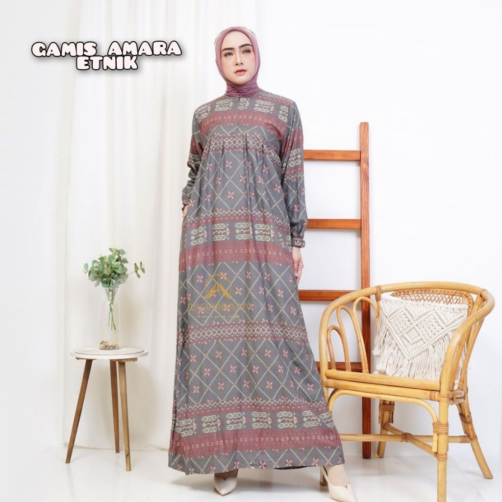 Jual Gamis Rayon Premium Motif Etnik Ukuran All size dan Jumbo Bumil ...