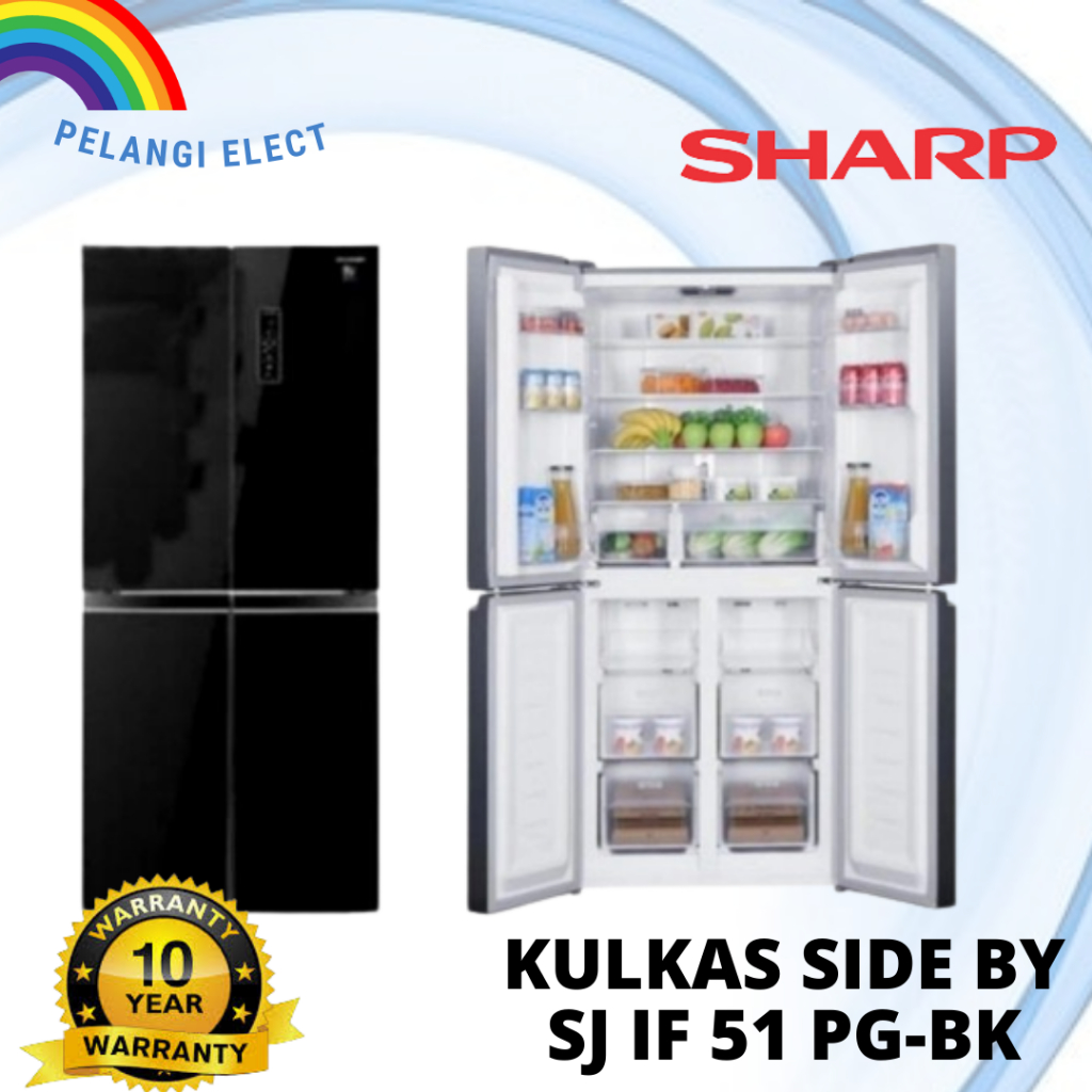 Jual Kulkas Side by Side Multi Door SHARP SJIF51PGBK Multi Door ...