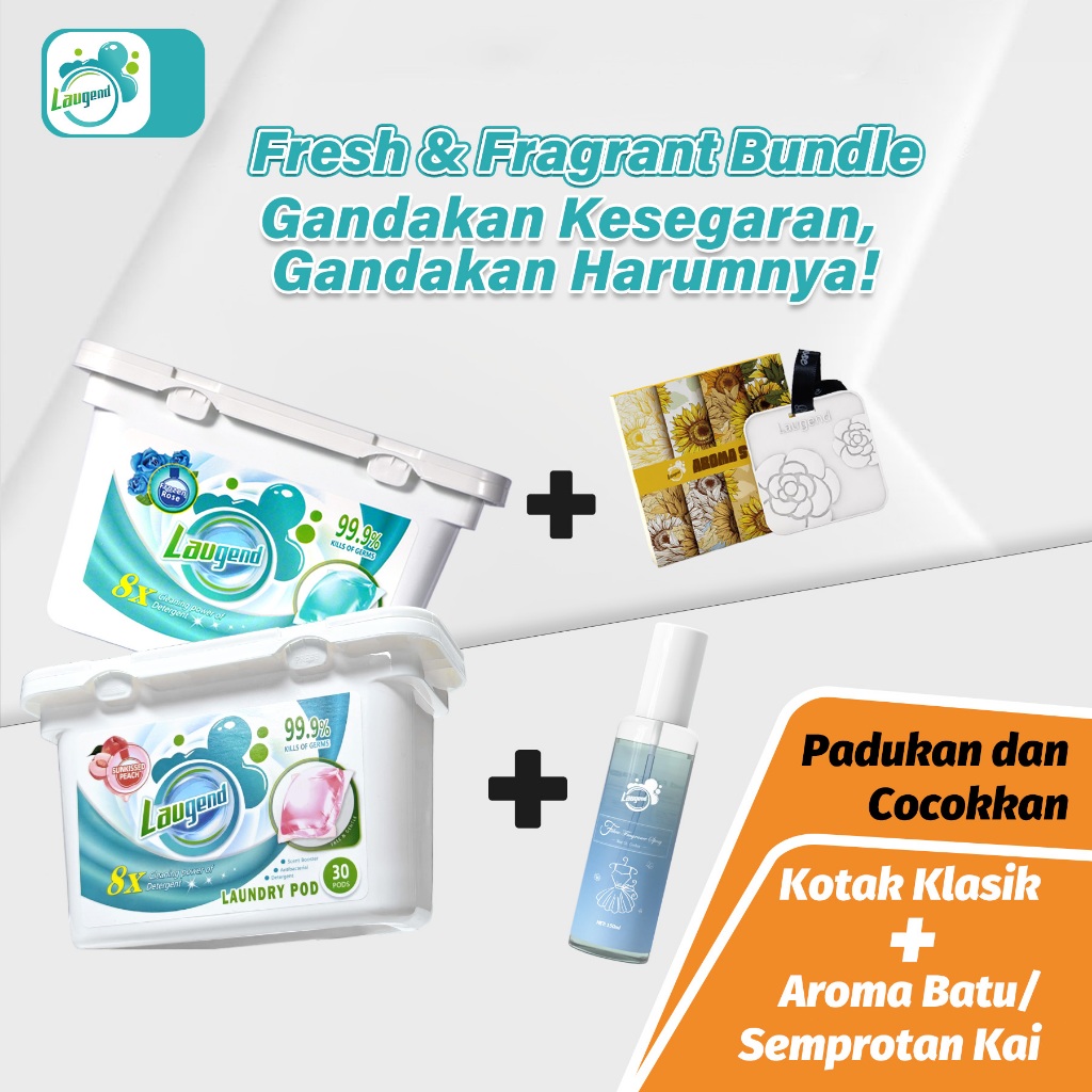 Jual 【Fresh & Fragrant】Laundry Pod Klasik + Aroma Batu/Semprotan Kain ...