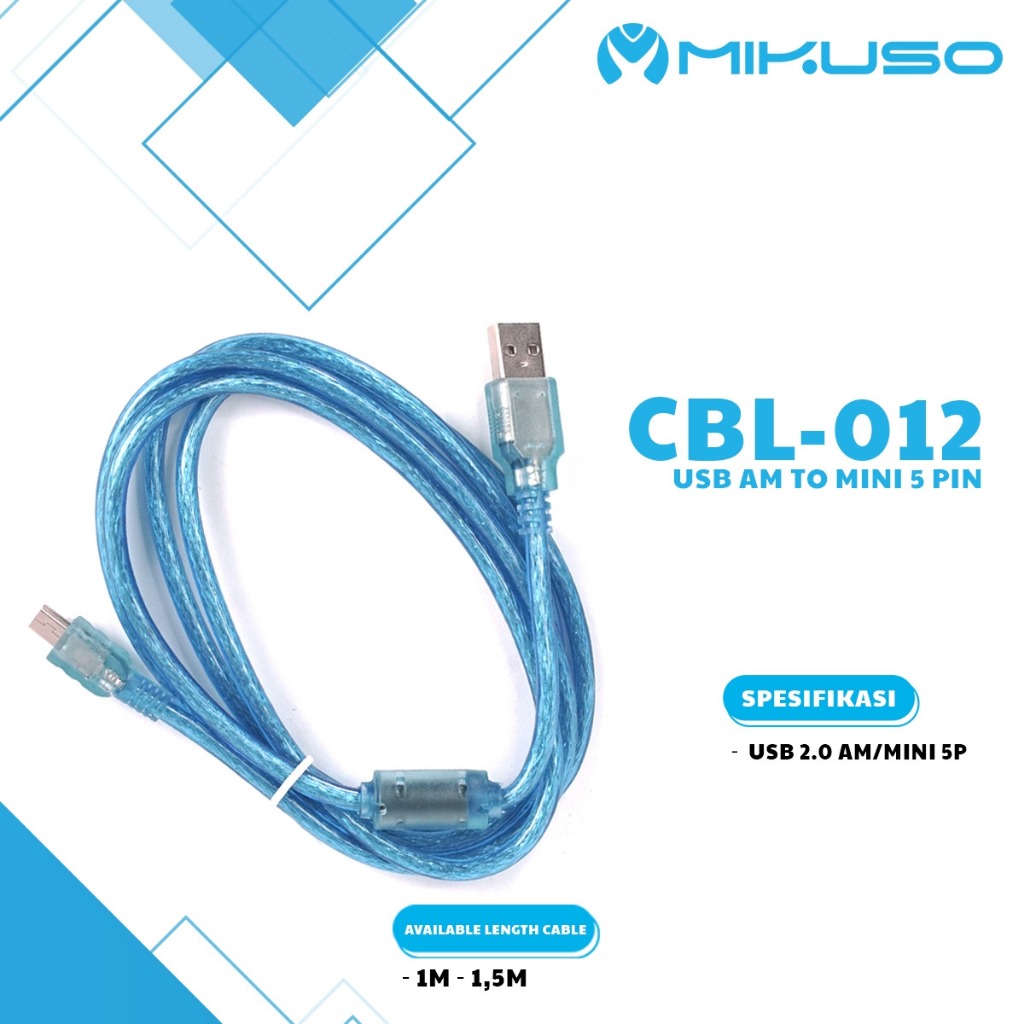 Jual Mikuso CBL-012 USB 2.0 AM/Mini 5 Pin Cable | Shopee Indonesia