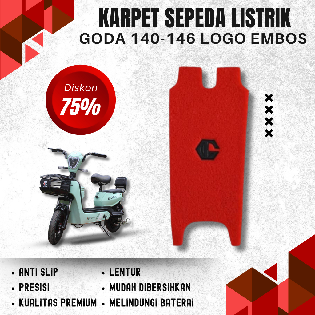 Jual Karpet Sepeda Listrik Goda 140-146 Logo Embos Spesial Premium ...