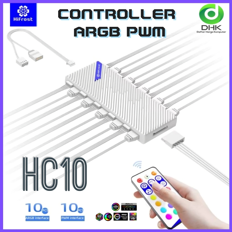 Jual COOLMOON HIFROST CONTROLLER FAN HC10 PWM ARGB 10 PORT | Shopee ...