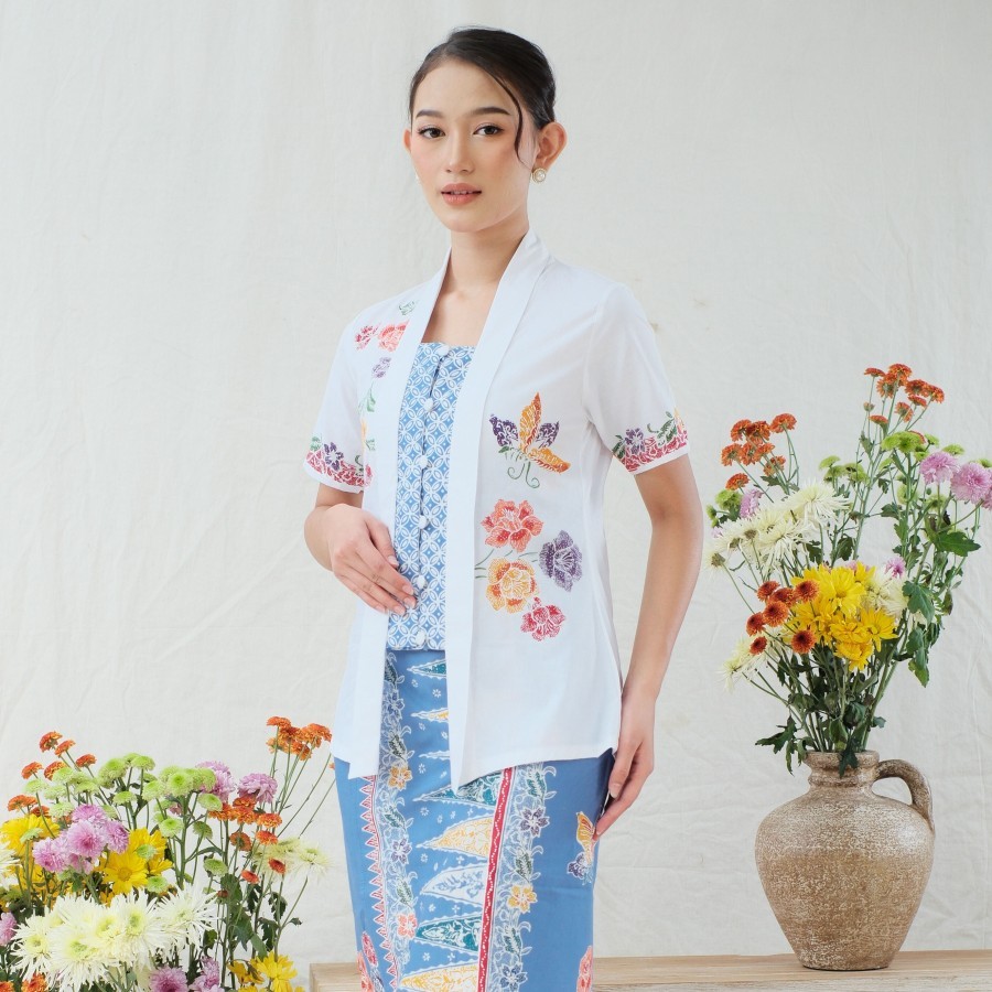 Jual Kebaya kutubaru encim batik naura lengan pendek meradelima katun ...