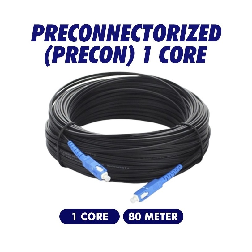 Jual Kabel Fiber Optic Precon 80m Drop Cable / DC DW FTTH SC UPC FTTH ...