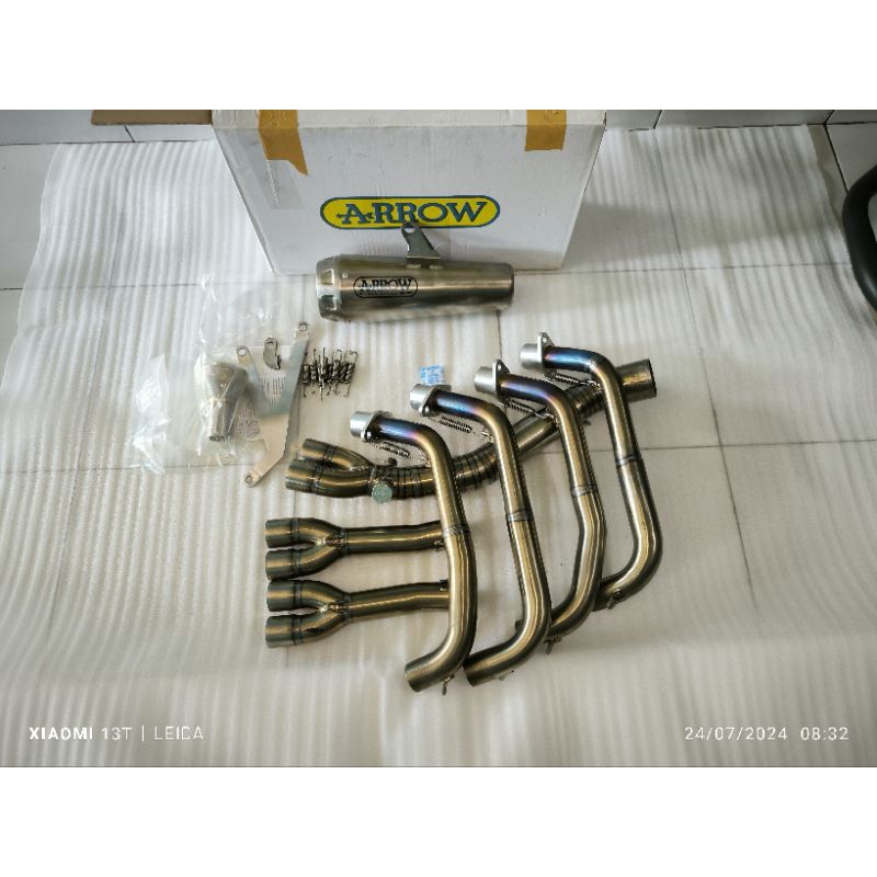 Jual Knalpot arrow pro race titanium header by project one titanium ...