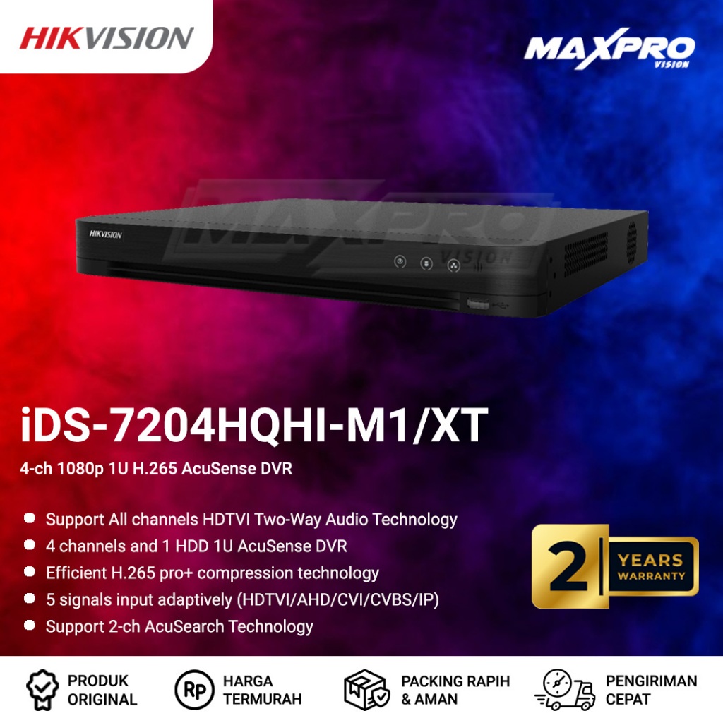 Jual iDS-7204HQHI-M1/XT - HIKVISION DVR 4CH ACUSENSE SUPPORT TWO WAY ...