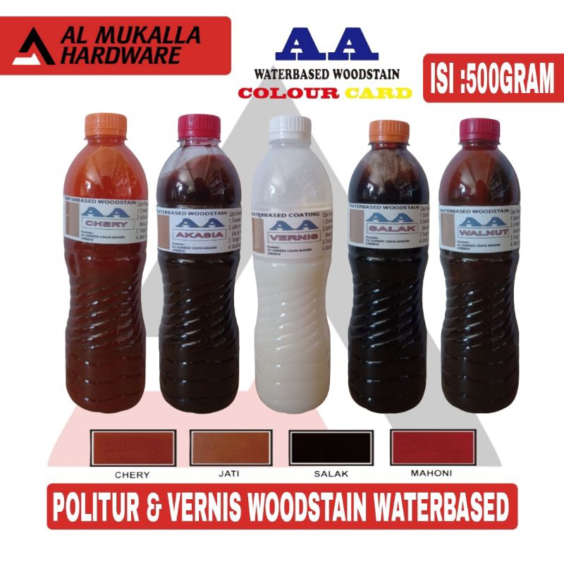 Jual [ 500gram ] Pewarna Kayu Politur & Vernis Woodstain Waterbased ...