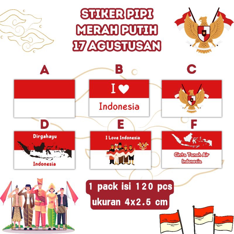 Jual STIKER PIPI BENDERA MERAH PUTIH 17 AGUSTUSAN /STICKER PIPI /STIKER ...