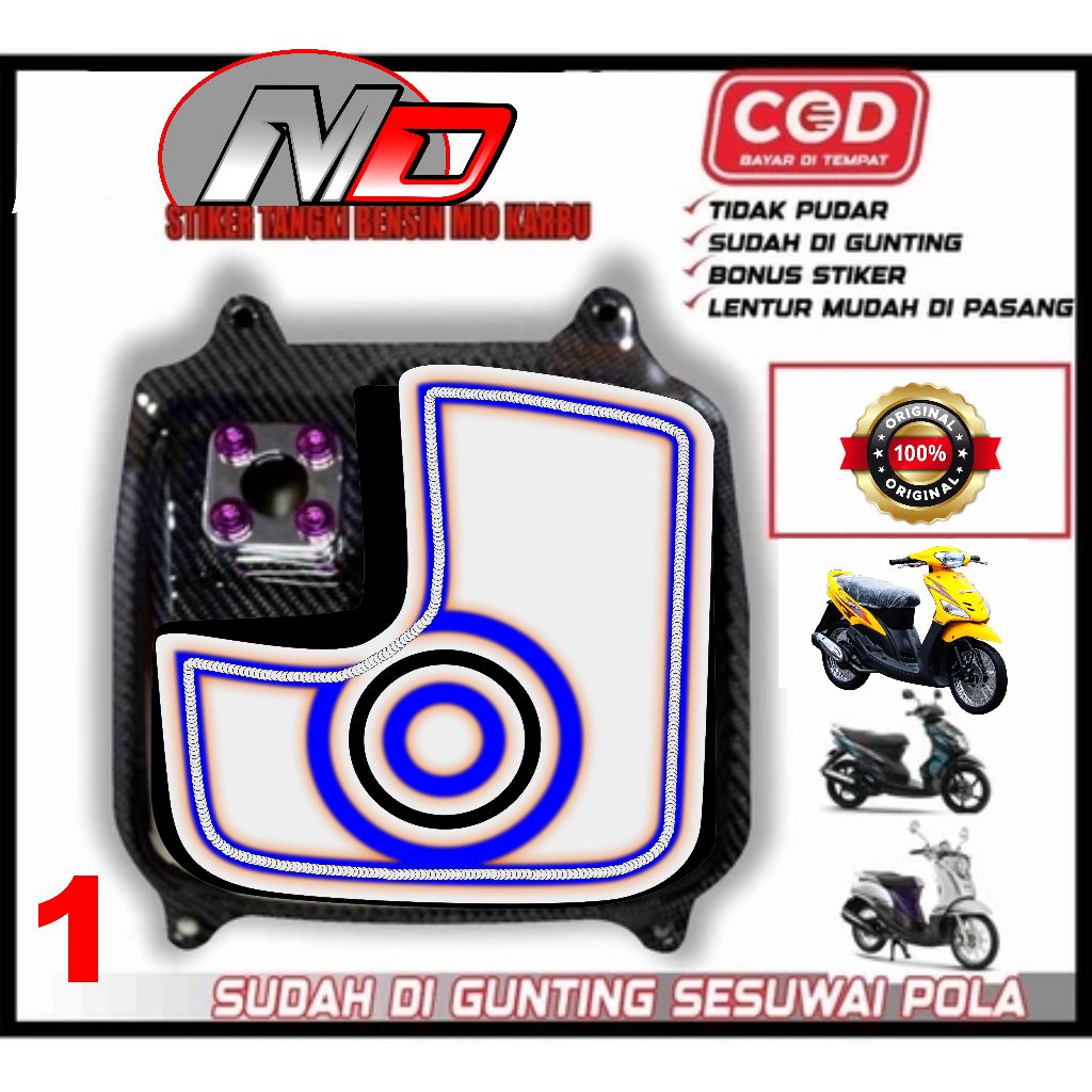 Jual STRIPING STICKER PELINDUNG COVER TANGKI MIO SPORTY MOTIF TITANIUM ...