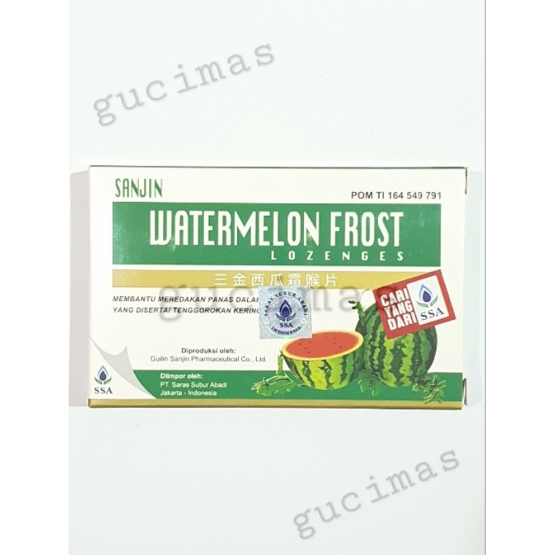 Jual SANJIN WATERMELON FROST LOZENGES 12 Tablet ( panas dalam disertai ...