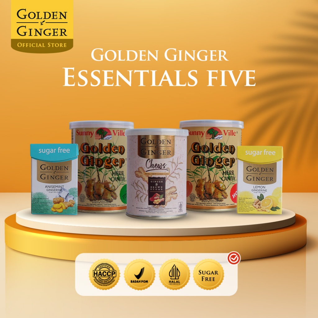 Jual Golden Ginger Essentials Five (Lemon, Anise Mint Flip Top ...