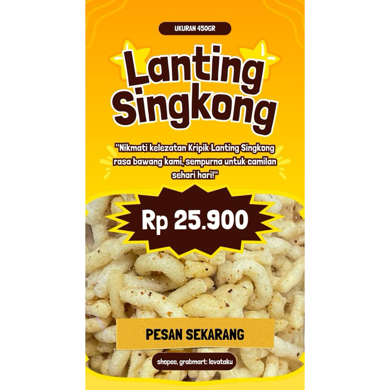 Jual READY Lanting bawang / Klanting Singkong khas Magelang snack 450gr ...