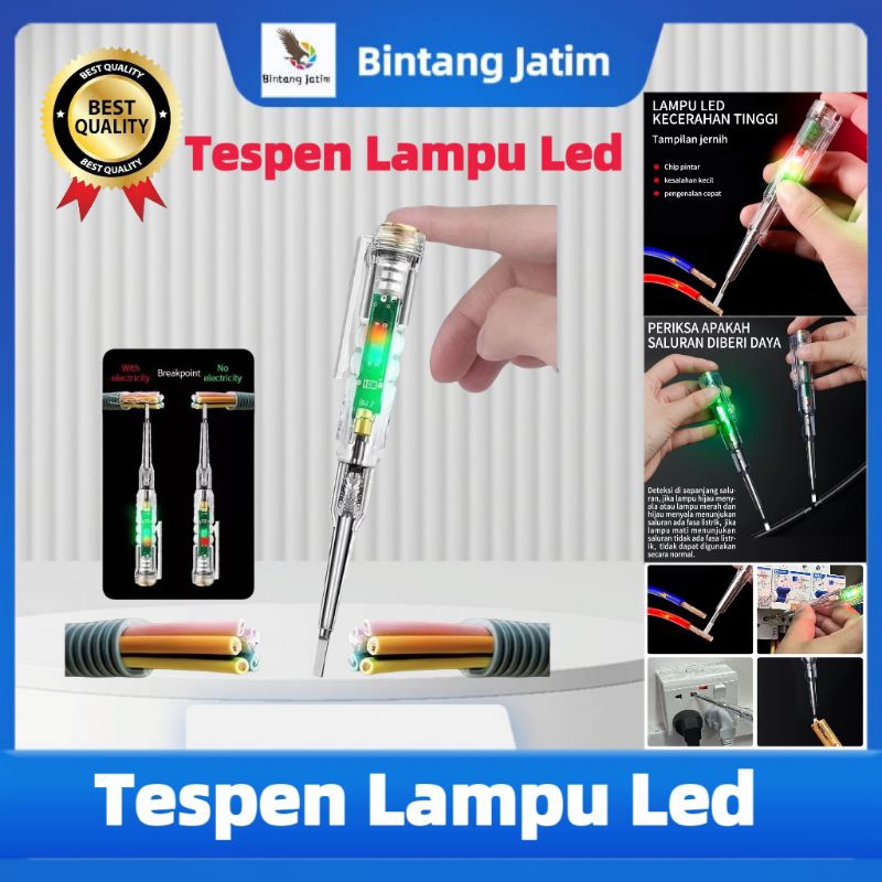 Jual Obeng Tespen Minus Test Listrik Tespen Lampu Led Merah Hijau ...