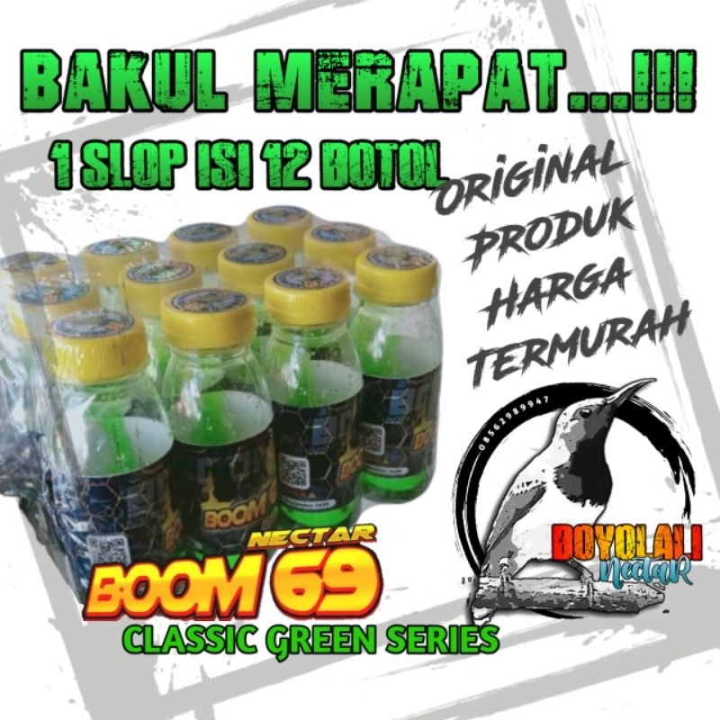 Jual Nectar Boom 69 Classic Green Series Botol Kecil 100ML Paket Bakul 1 SLOP isi 12 Botol ...