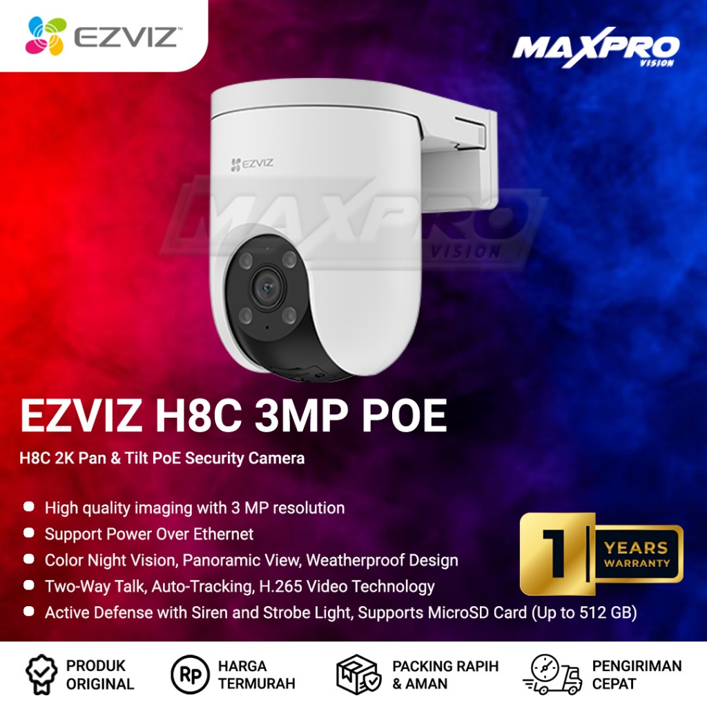 Jual EZVIZ H8C 3MP POE - IP CAMERA 3MP TWO WAY AUDIO SUPPORT POE ...