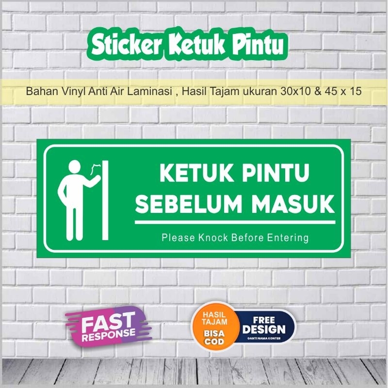 Jual Sticker Ketuk pintu sebelum masuk | Shopee Indonesia