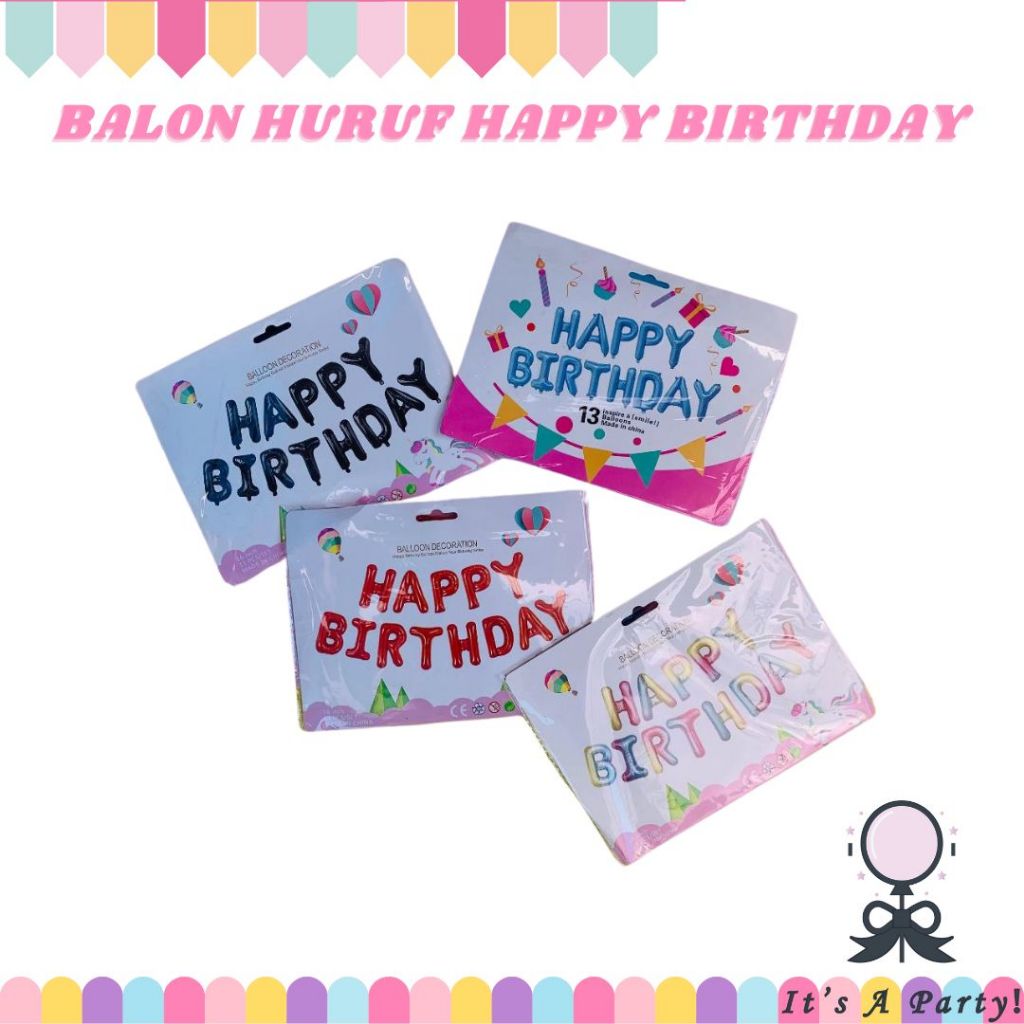 Jual Balon Huruf Set Ulang Tahun Baloon Tulisan Happy Birthday | Shopee ...