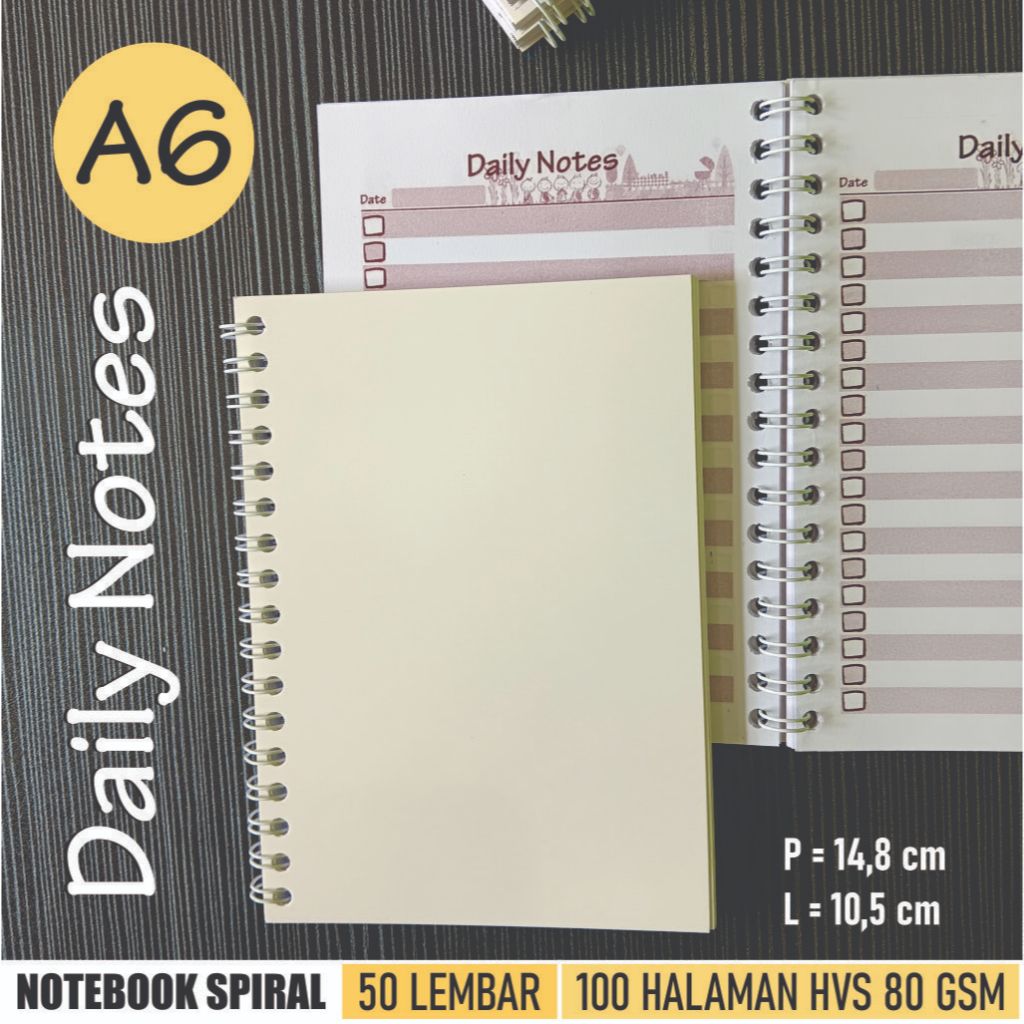 Jual DAILY NOTES A6 / Buku Catatan Harian / Isi 100 halaman | Shopee ...