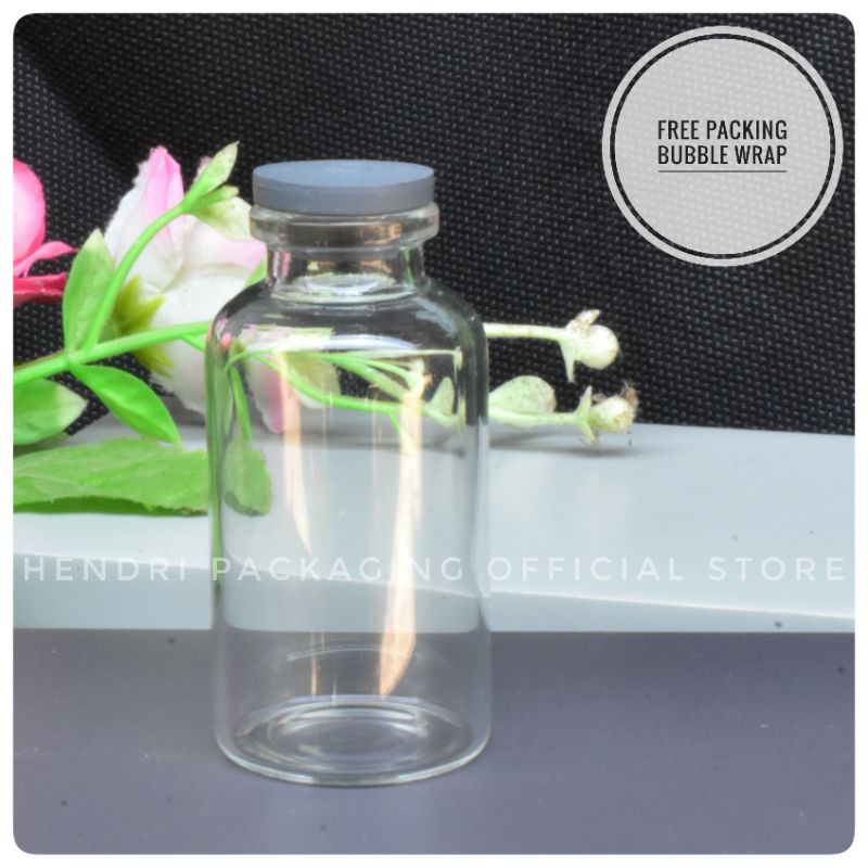 Jual Botol Kaca Vial 25ml Tutup Karet Kedap Udara | Shopee Indonesia