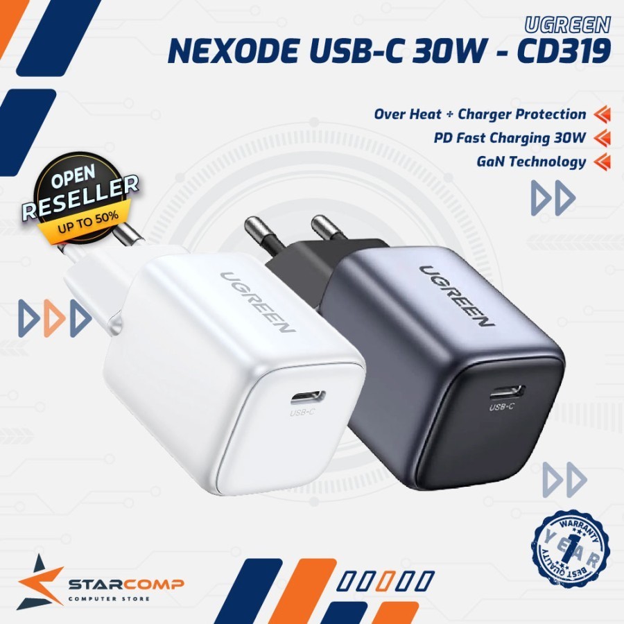 Jual Ugreen CD319 Charger 30W Nexode Gan USB-C Fast Charging Mini Size | Shopee Indonesia
