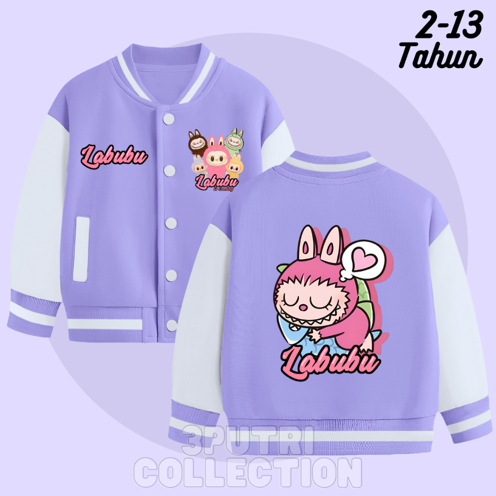 Jual Jaket Labubu Anak Perempuan Usia 2-13 Tahun Jacket Baseball Anak ...