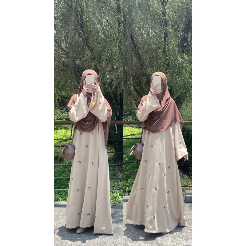 Jual PO Abaya Coquette COKSU (new collor) Abaya pita/Abaya Ribbon ...