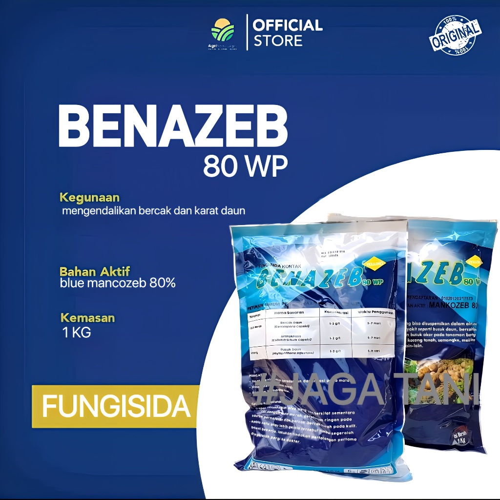 Jual Fungisida BENAZEB KUNING 500GR BIRU 1KG Ba: mancozeb | Shopee ...