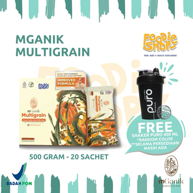 Jual Mganik Multigrain 500 gram 1 box isi 20psc Suplemen Diabetes dan ...