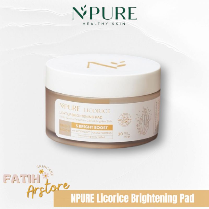 Jual NPURE Brightening Exfoliating Pad Licorice Full Size 100gr 30 pads ...