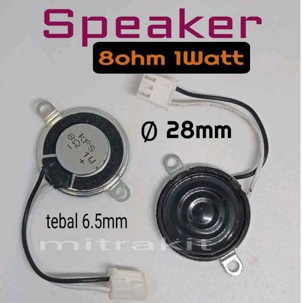 Jual Speaker 8 ohm 1Watt speaker mini 1W 8ohm Diameter 28mm Tebal 6.5mm | Shopee Indonesia