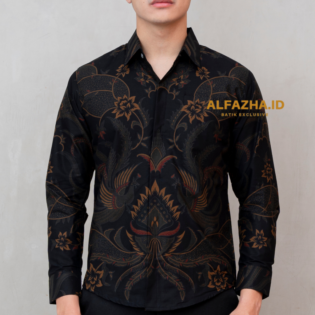 Jual Batik Alfazha Kemeja Batik Warna Hitam Hestamma Kemeja Batik ...