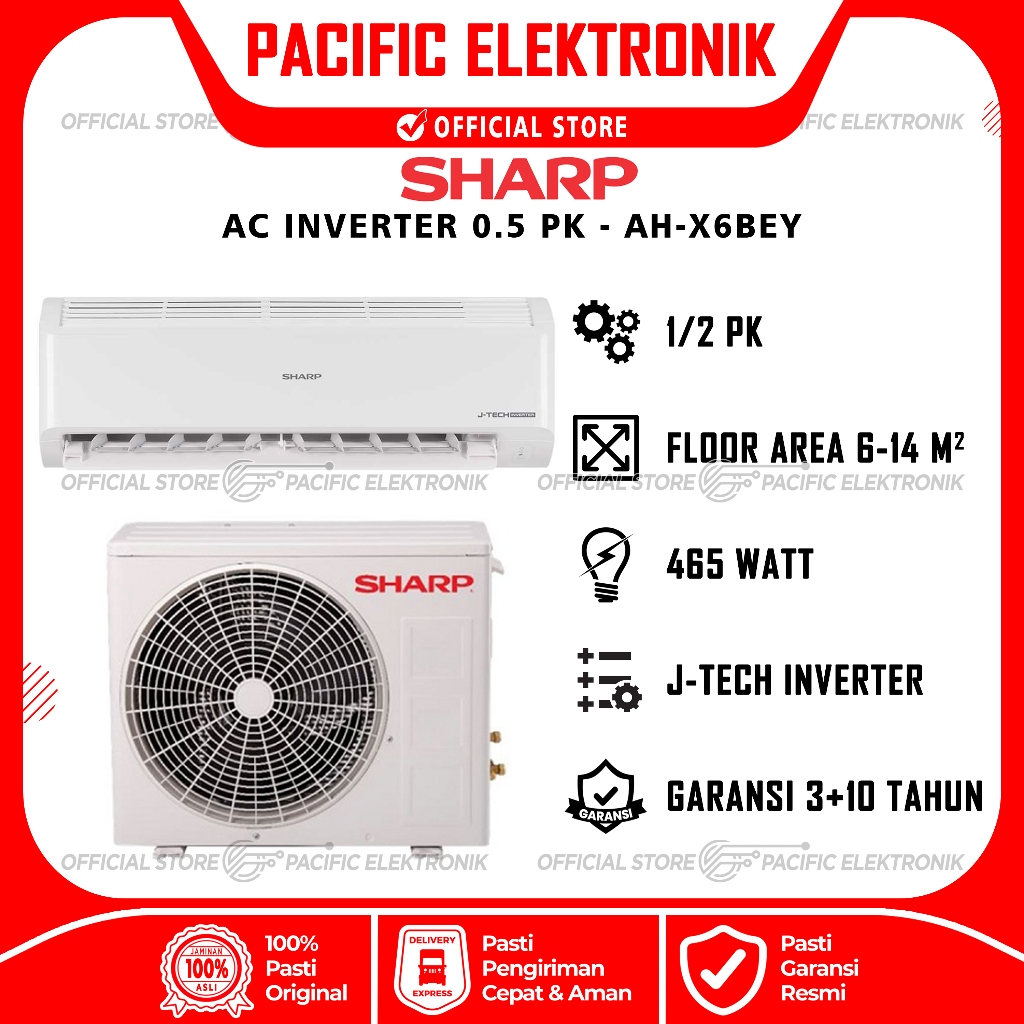 Jual AC SHARP Inverter Indonesia AH-X6BEY / 6BEY | Shopee Indonesia