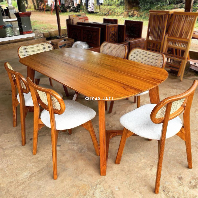 Jual Meja makan jati, Set meja makan 4 kursi jati, meja makan set 4 kursi minimalis | Shopee ...