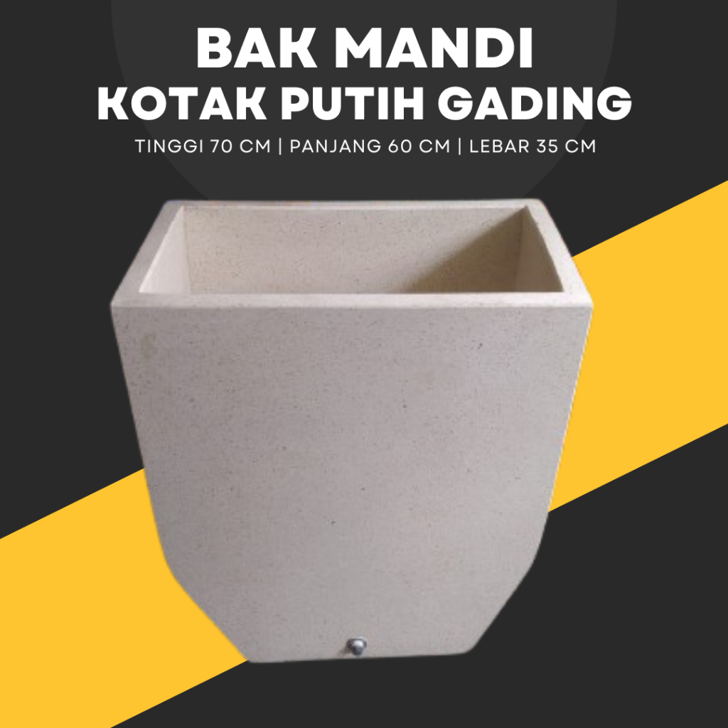 Jual BAK MANDI TERASO TIPE KOTAK T50 P40 L30 CM PUTIH GADING BAK MANDI ...