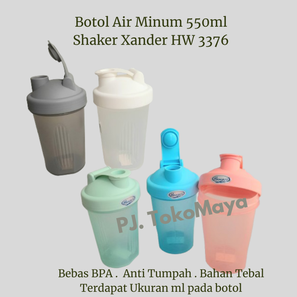 Jual Botol Air Minum Shaker Xander Hawaii 3376 - 550ml Bebas BPA ...