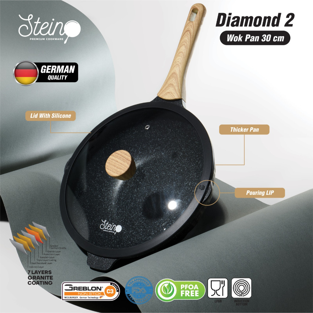 Jual STEINCOOKWARE STEIN DIAMOND 2 WOK 30CM | Shopee Indonesia
