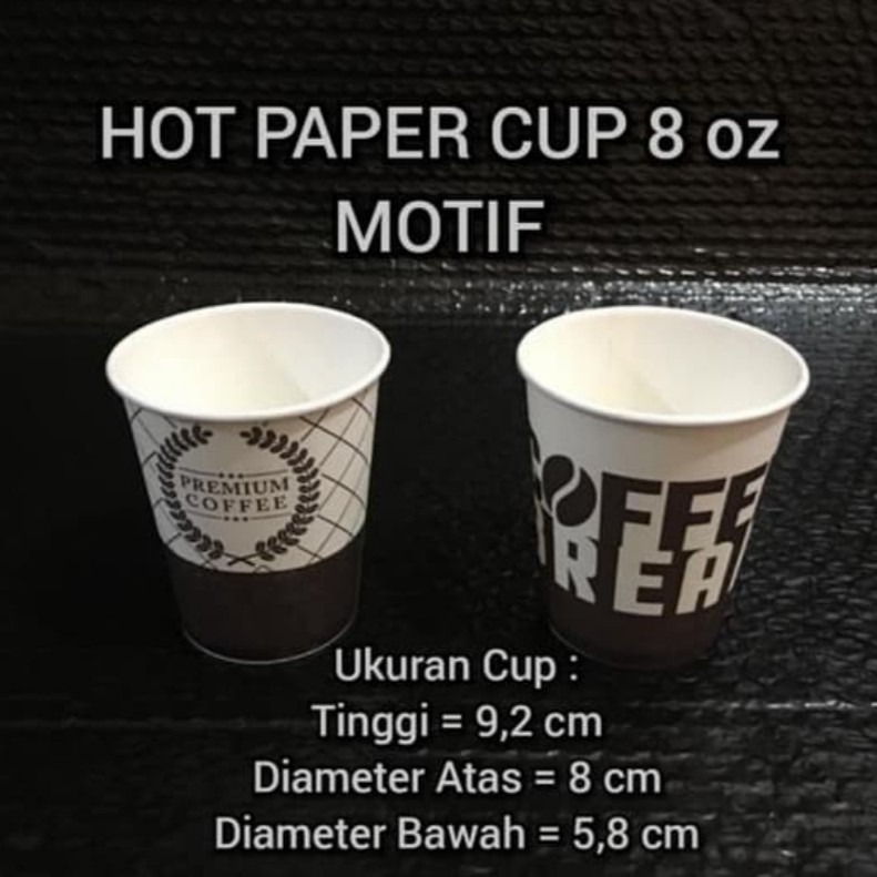 Jual [ 1 ROLL ] GELAS PAPER CUP 8 OZ / 9 OZ MIX COFFEE GELAS CANTIK KERTAS GELAS TAHAN PANAS ISI ...