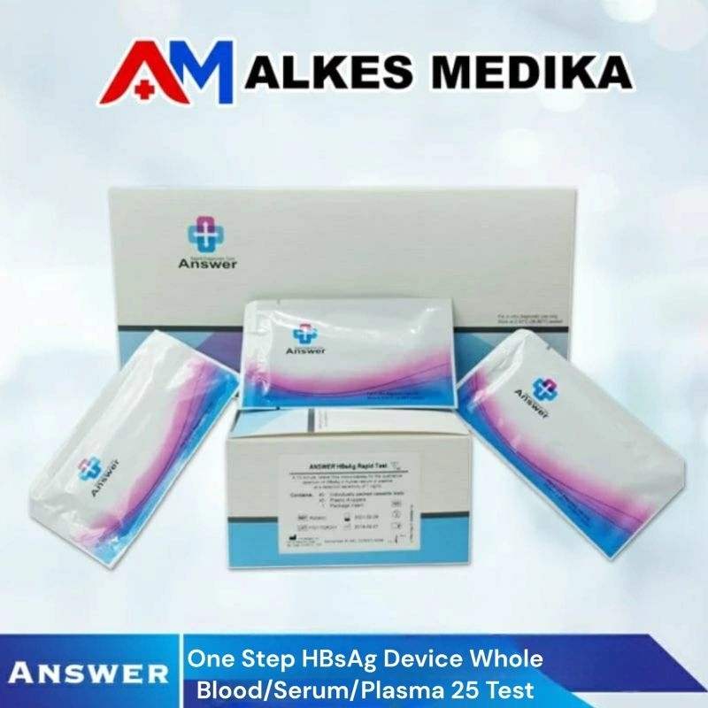 Jual HBsAg Device Answer 25tes ( serum/plasma/whole blood) | Shopee ...