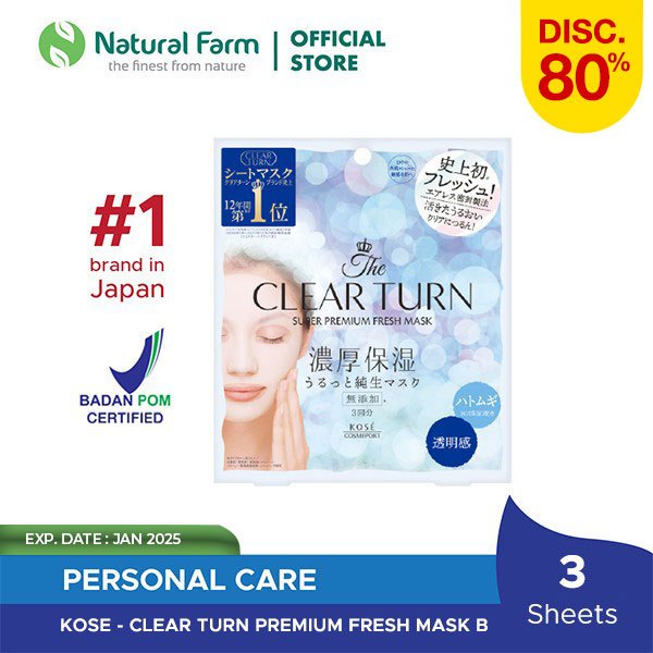 Jual Kose Cosmeport Clear Turn Premium Fresh Mask B - 3x27ml | Shopee ...
