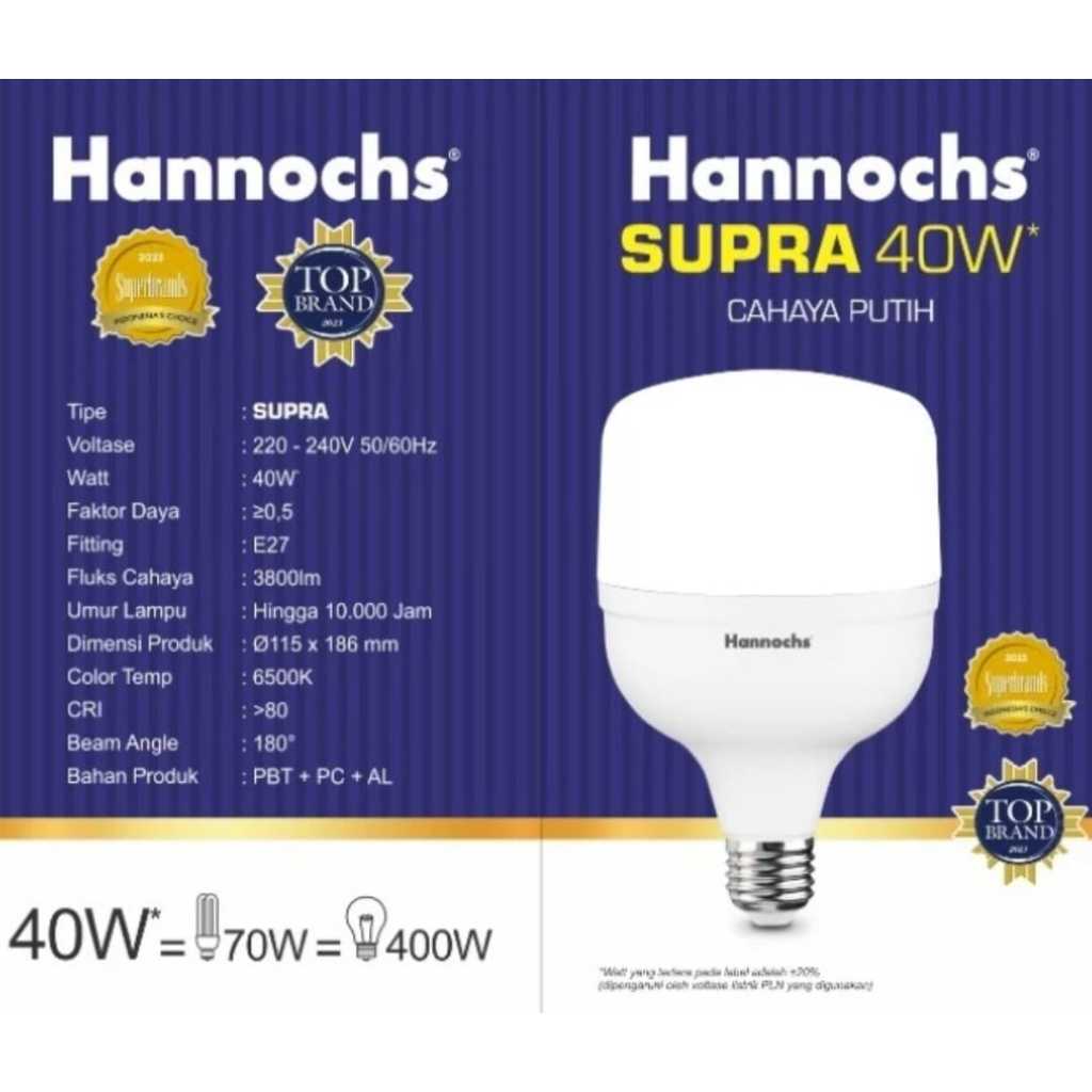 Jual LAMPU HANNOCHS SUPRA 40 WATT BOHLAM TERANG HEMAT LISTRIK LED CAPSULE | Shopee Indonesia