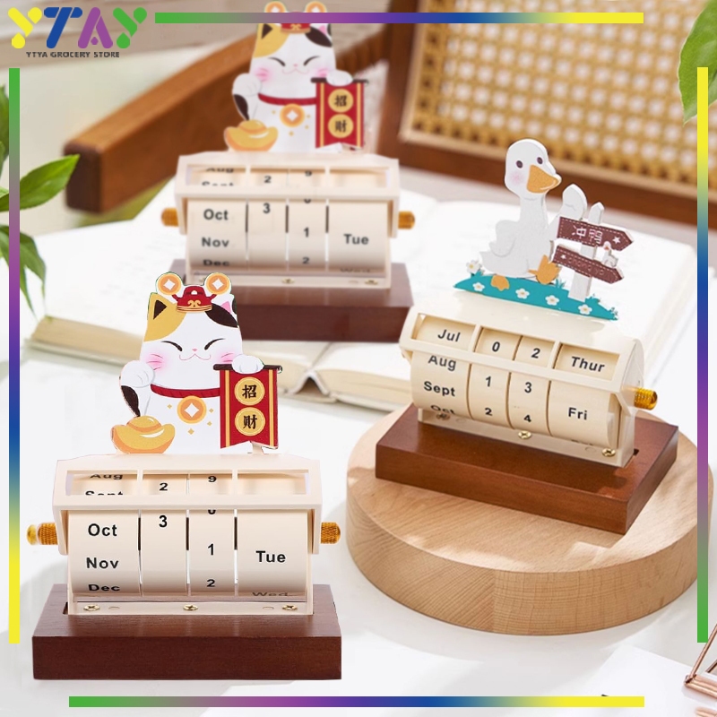 Jual Rotatable Wheel Calender Masa Aesthertic Calendar Kalender Meja ...