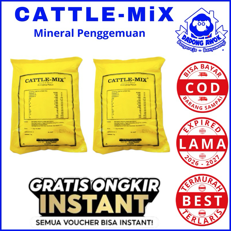 Jual mineral CALSIUM - cattle mix 1 kg - PREMIX ternak - cattle mix ...