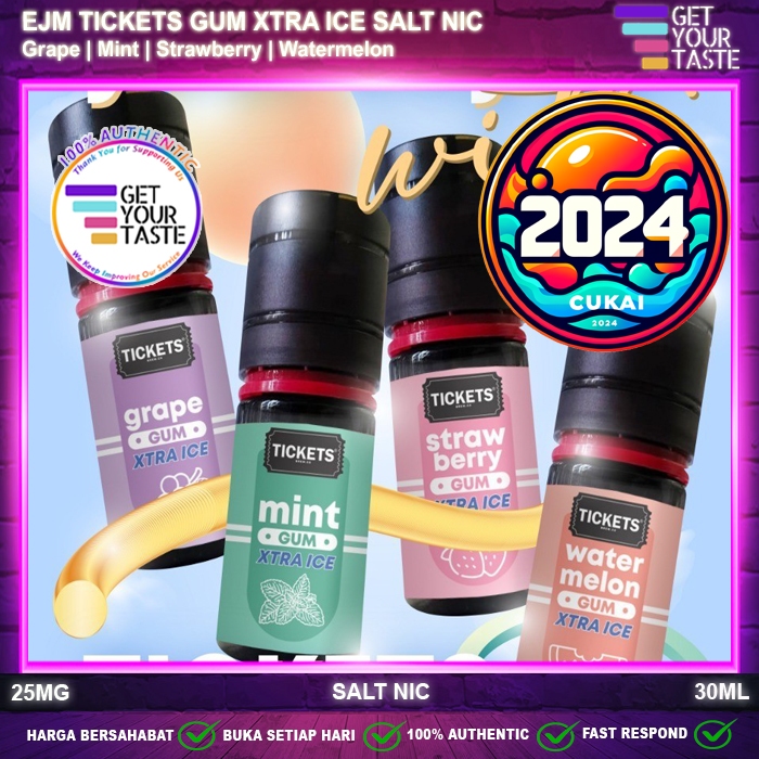 Jual Liquid EJM Tickets GUM Xtra Ice Series Salt Nic 30ML All Variants ...