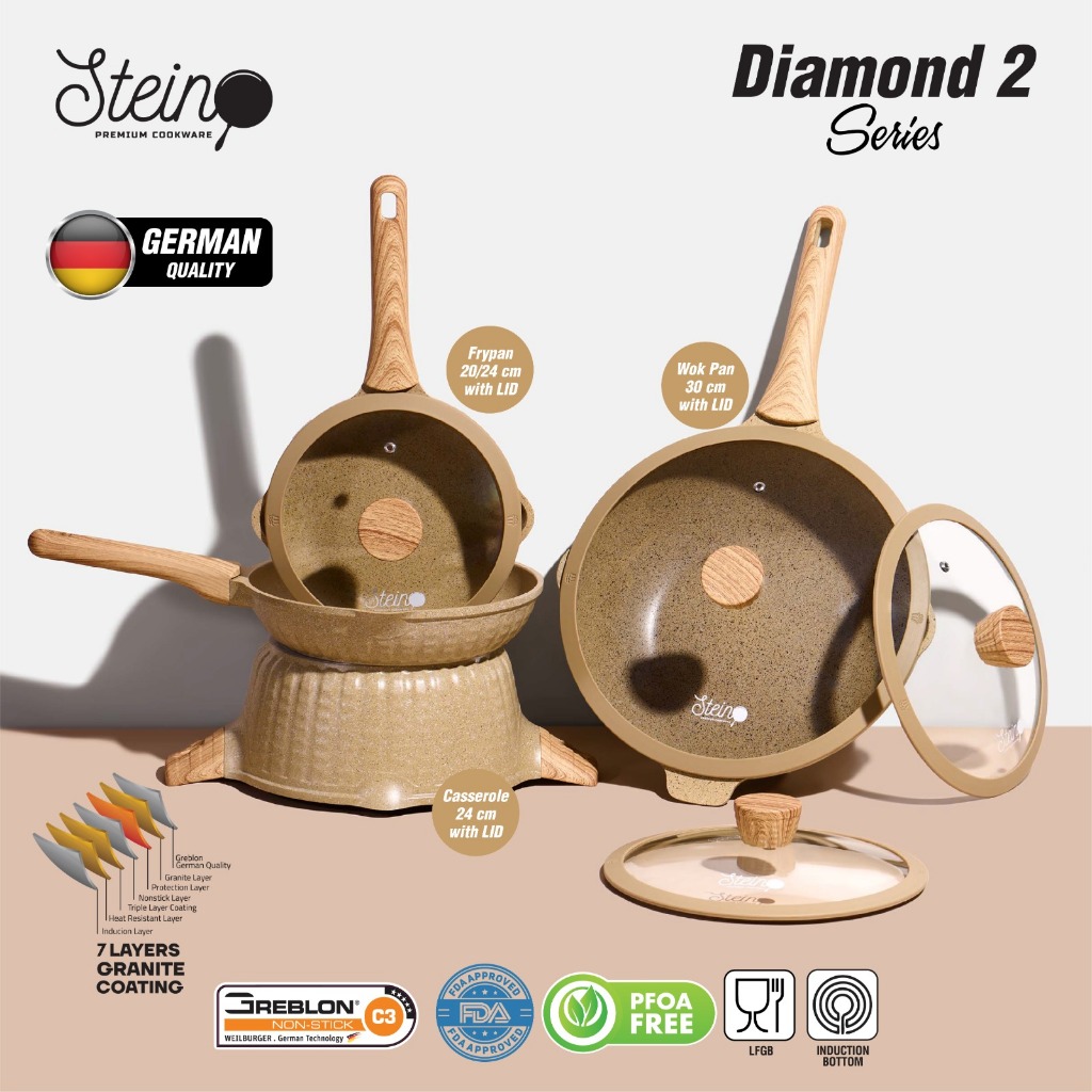 Jual Steincookware Paket Diamond 2 set 4 IN 1 Wok 30 + Casserole 24 ...
