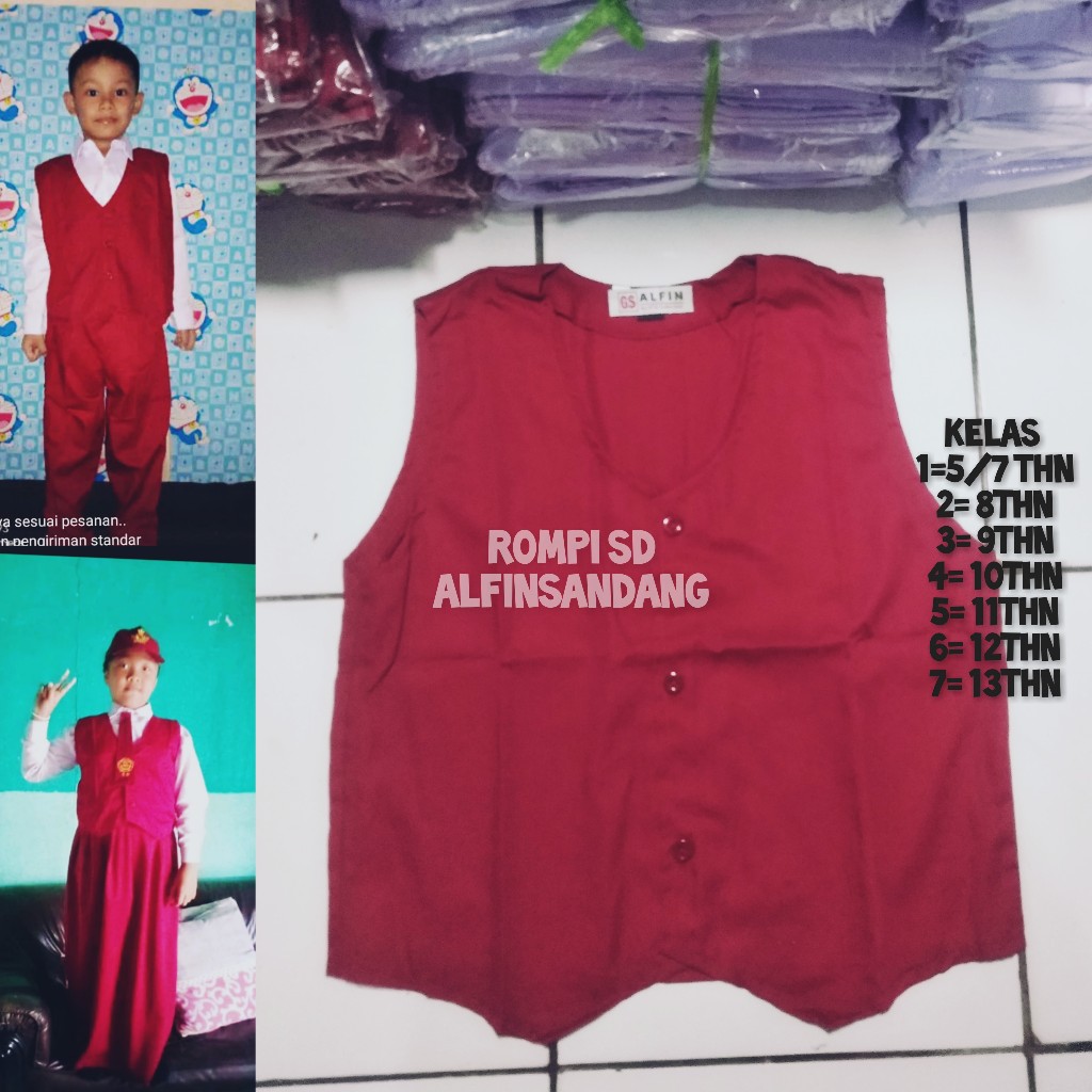 Jual SERAGAM SEKOLAH SD ROMPI SD WARNA MERAH | Shopee Indonesia