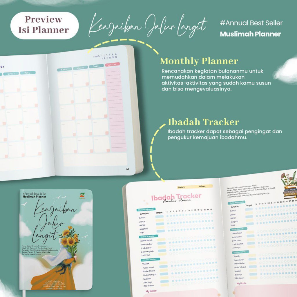 Jual buku journal journaling jurnal muslimah monthly weekly planner ...