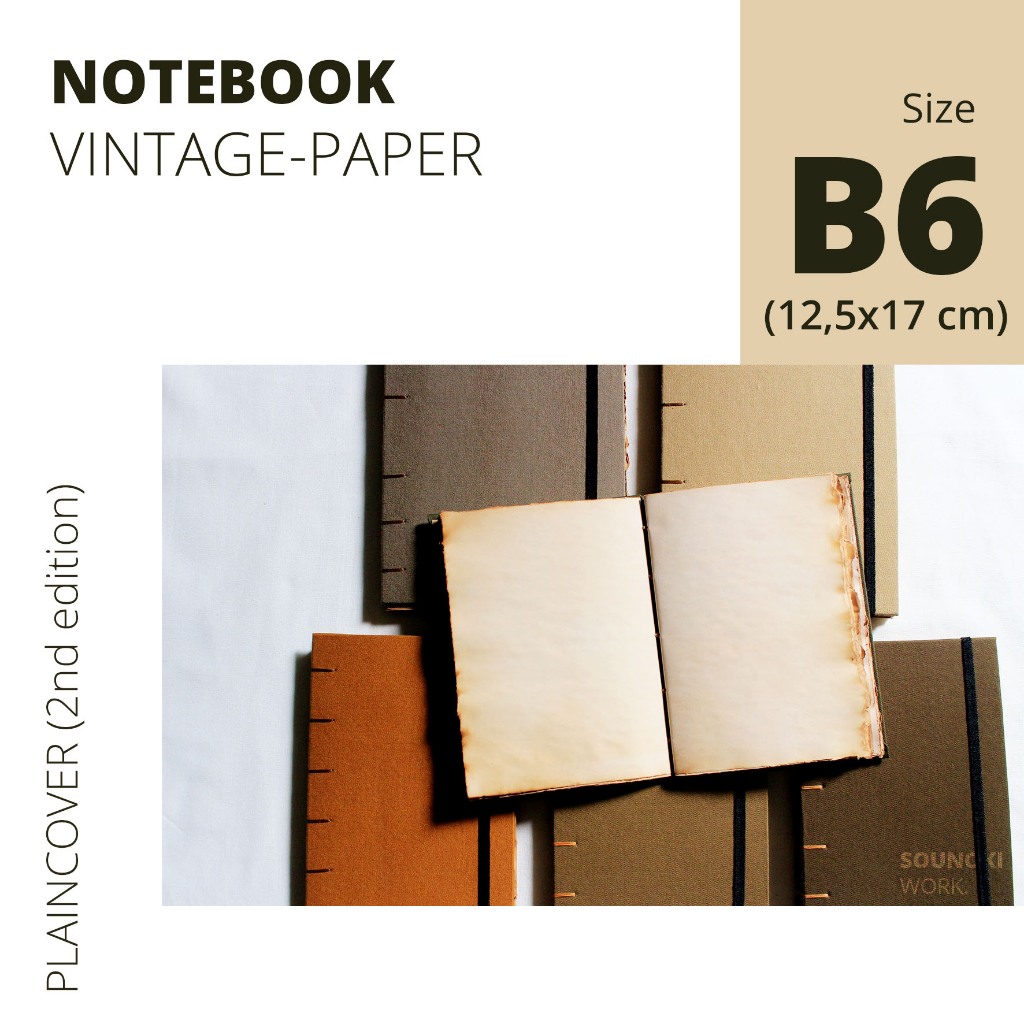 Jual Notebook Vintage Paper | Size B6 | Cover Polos Edisi 2 | Shopee ...