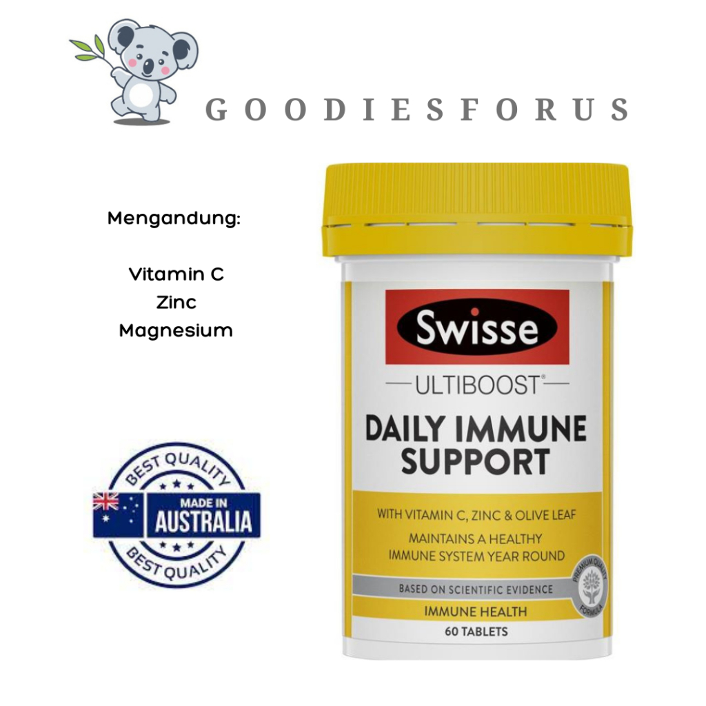 Jual Swisse Daily Immune Support 60 Tablets/Vit C Zinc Swisse Australia ...