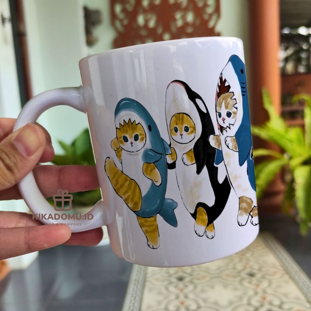Jual Mofusand cat hippers blind mug gift cute cat cangkir keramik ...
